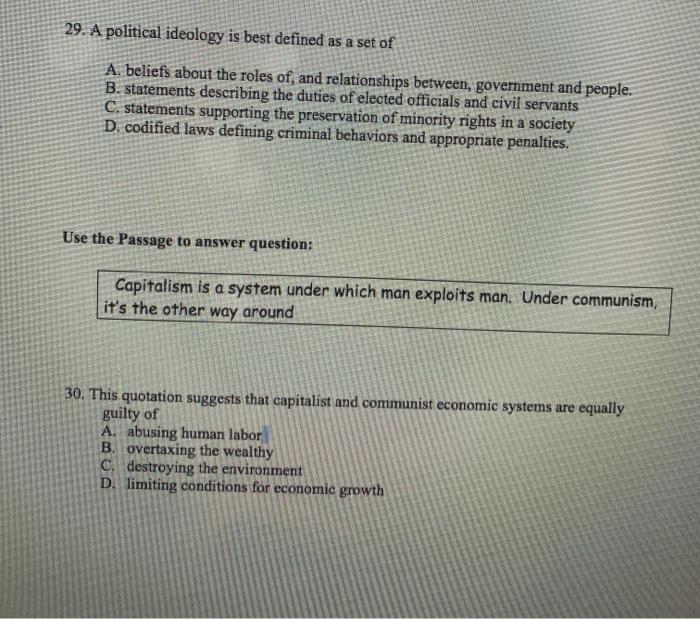 Solved 29. A political ideology is best defined as a set of | Chegg.com
