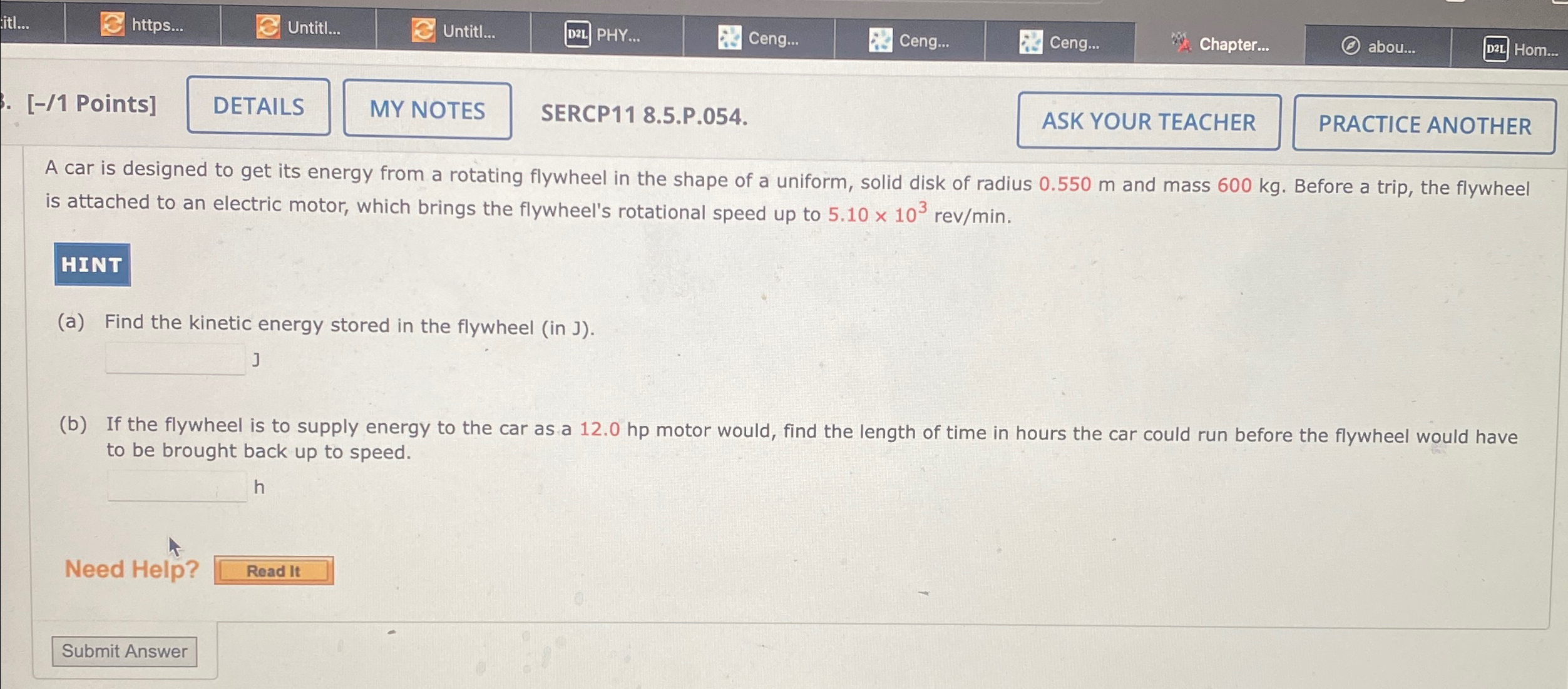 Solved [-/1 ﻿Points]SERCP11 8.5.P.054.A car is designed to | Chegg.com