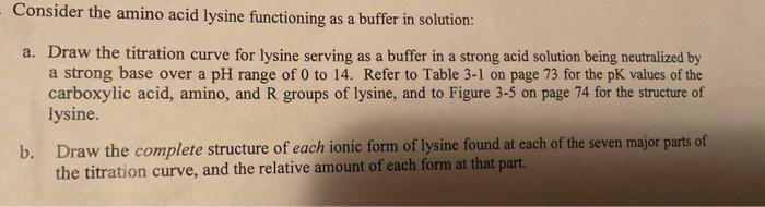 Consider the amino acid lysine functioning as a | Chegg.com
