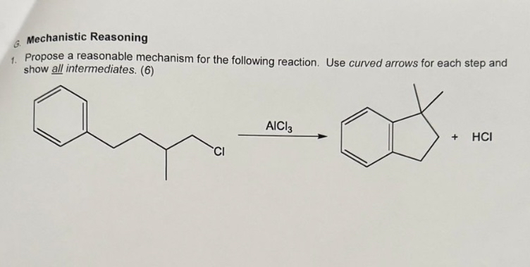 Solved G. ﻿Mechanistic ReasoningPropose a reasonable | Chegg.com