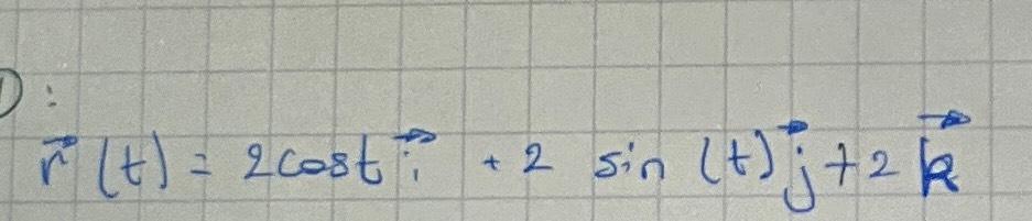 Solved vec(r)(t)=2costvec(i)+2sin(t)vec(j)+2vec(k) | Chegg.com