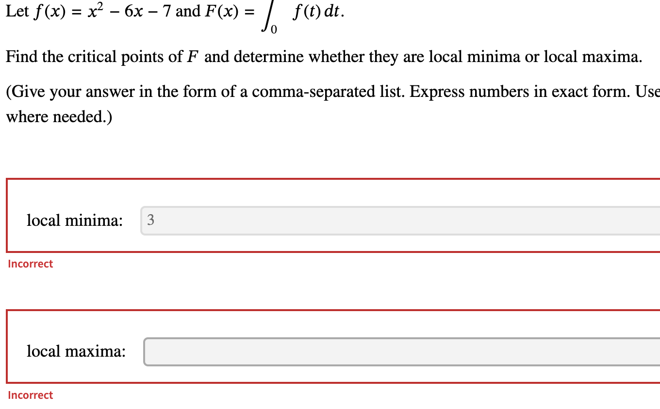 Solved Let f(x)=x2-6x-7 ﻿and F(x)=∫0﻿f(t)dt.Find the | Chegg.com