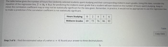 Solved The table below gives the number of hours five | Chegg.com