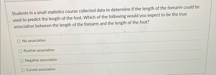 Solved Students in a small statistics course collected data | Chegg.com