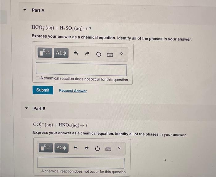 Solved HCO3−(aq)+H2SO4(aq)→? Express your answer as a | Chegg.com
