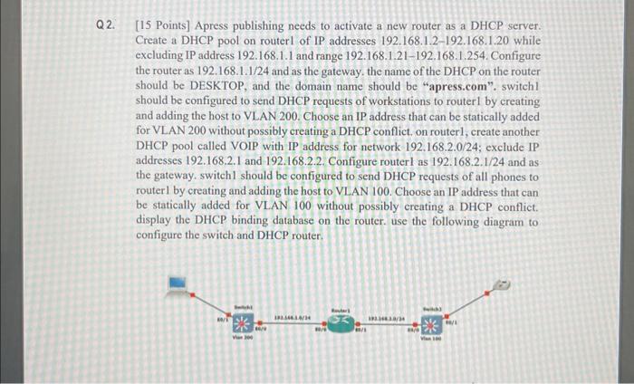 Solved [15 Points] Apress publishing needs to activate a new | Chegg.com