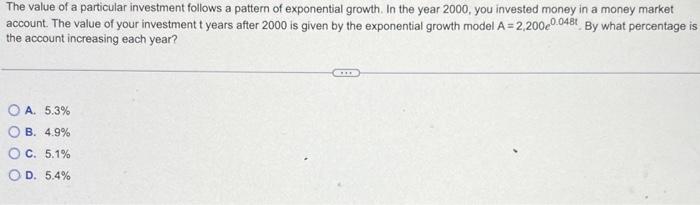 Solved The value of a particular investment follows a | Chegg.com