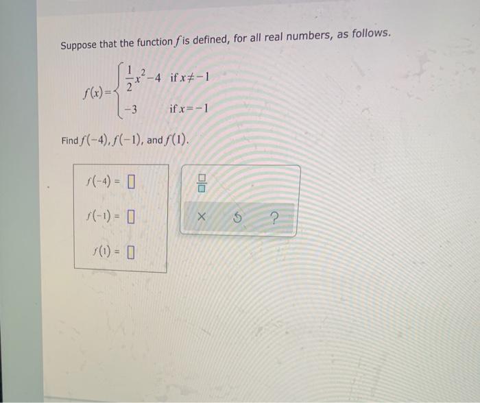 Solved Suppose that the function f is defined, for all real | Chegg.com