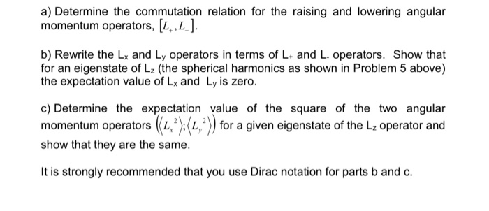 Solved a) Determine the commutation relation for the raising | Chegg.com