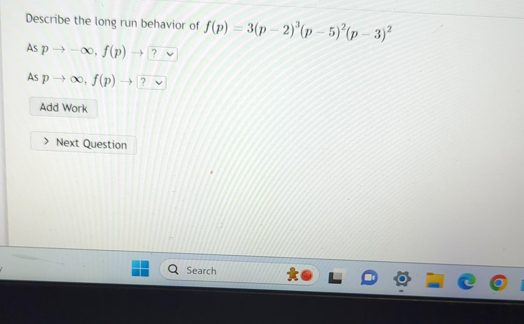 Solved Describe the long run behavior of | Chegg.com