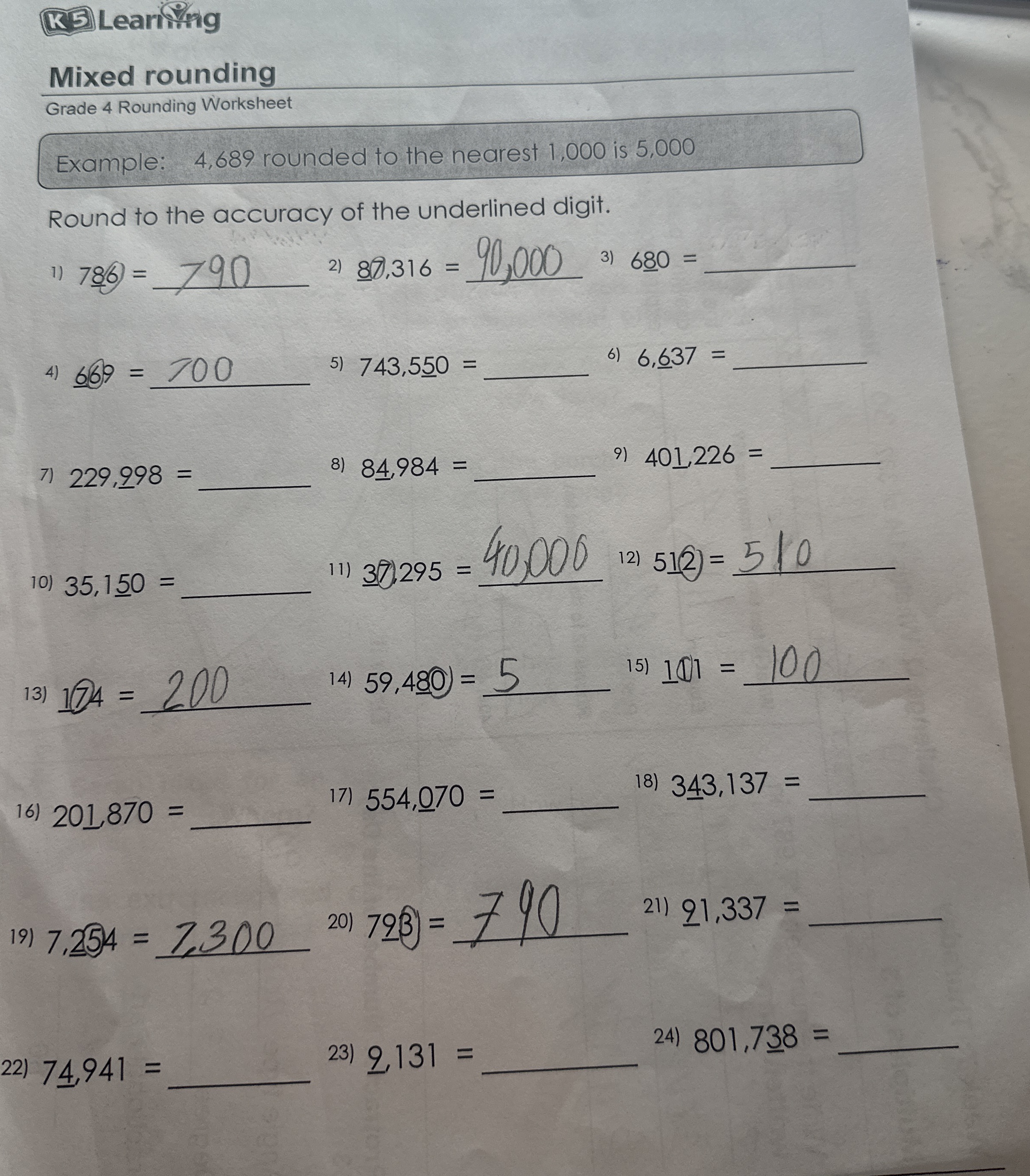 Solved L13 ﻿LearifingMixed roundingGrade 4 ﻿Rounding | Chegg.com
