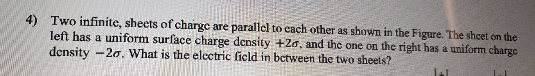 Solved Two infinite, sheets of charge are parallel to each | Chegg.com