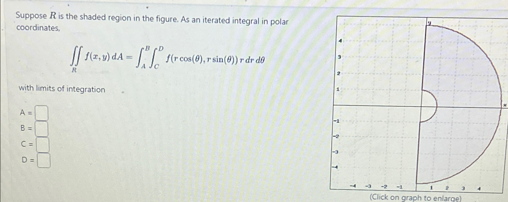 Solved Suppose R ﻿is the shaded region in the figure. As an | Chegg.com