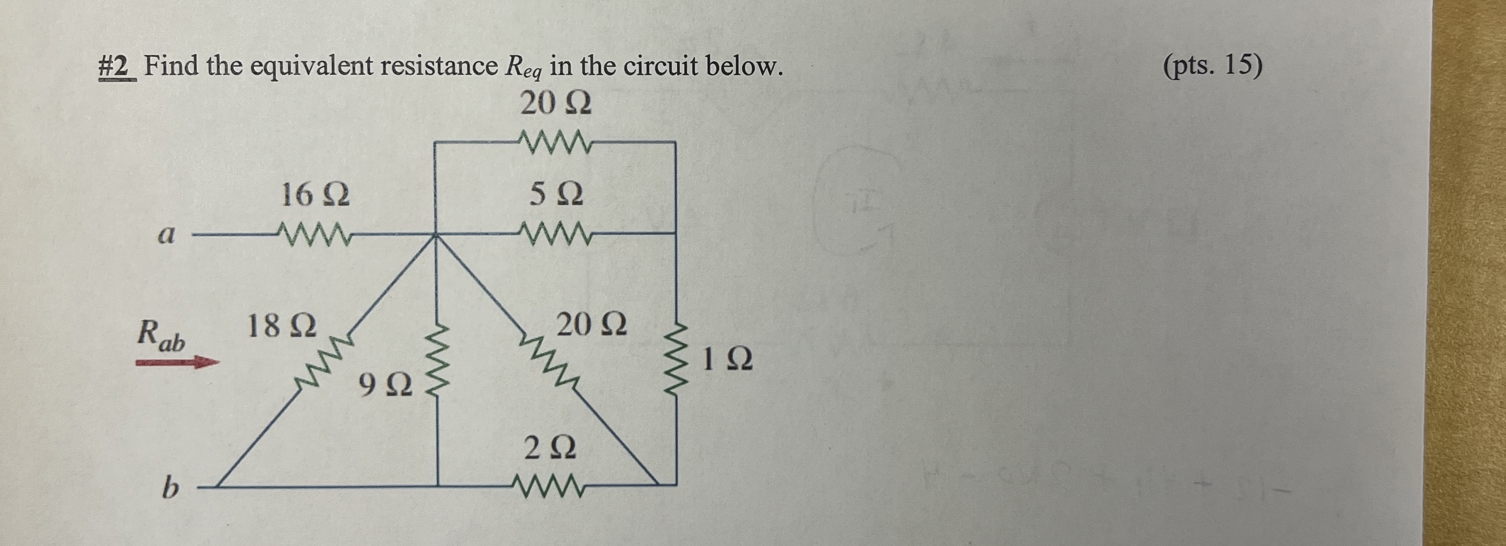 Solved #2 ﻿Find the equivalent resistance Req ﻿in the | Chegg.com