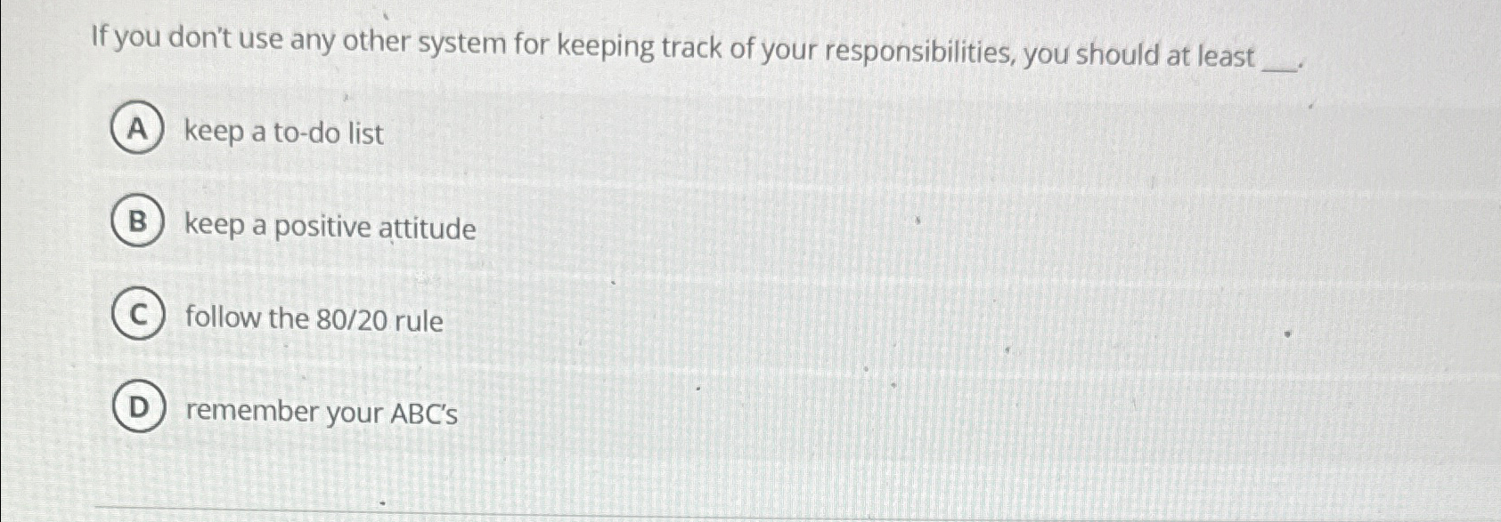 Solved If you don't use any other system for keeping track | Chegg.com