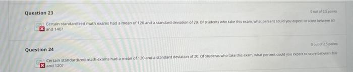 Solved Boto 25 Question 23 Certain standardized math exams | Chegg.com