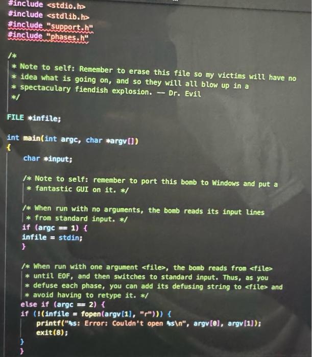 Solved The following is the Dr evil bomb lab!! Please help | Chegg.com