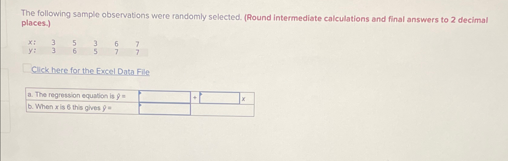 Solved The following sample observations were randomly | Chegg.com