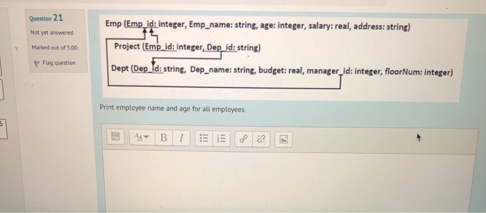 Solved Question 21 Not yet answered Marked out of 5.00 Emp | Chegg.com