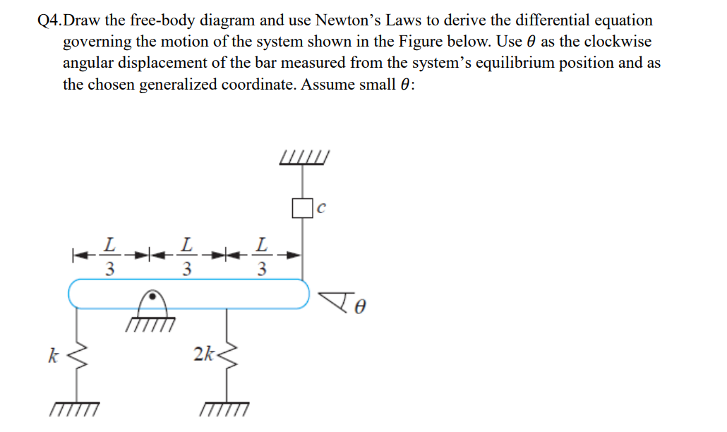 Solved Q4.Draw the free-body diagram and use Newton's Laws | Chegg.com