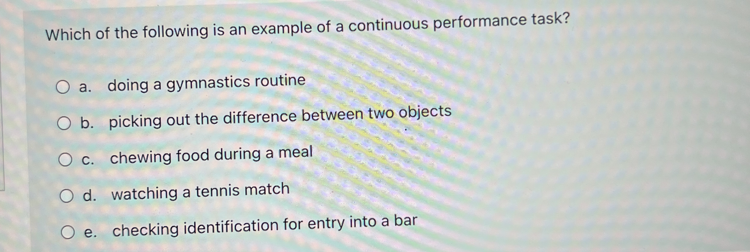 Solved Which of the following is an example of a continuous | Chegg.com