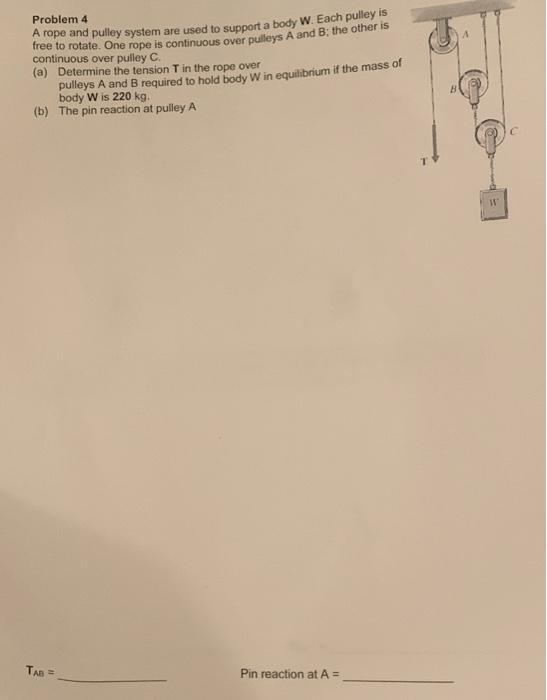 Solved Problem 4 A rope and pulley system are used to | Chegg.com
