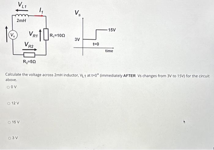 Solved Calculate the voltage across 2mH inductor, VL1L at | Chegg.com