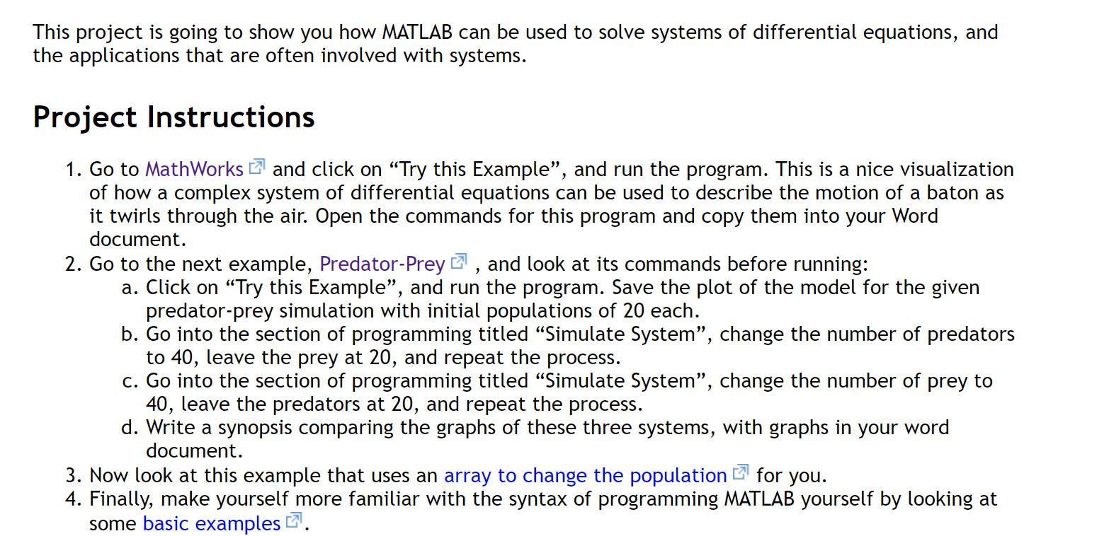 Solved This project is going to show you how MATLAB can be | Chegg.com