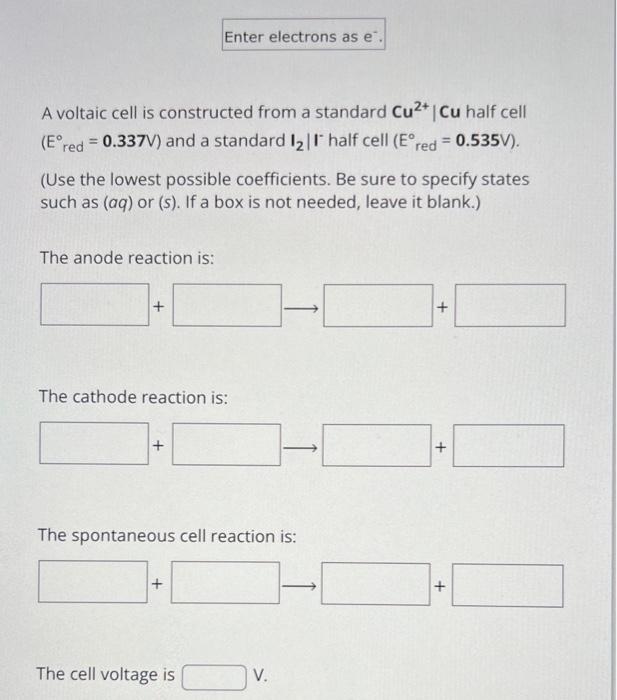 Solved A voltaic cell is constructed from a standard Al3+∣AI | Chegg.com