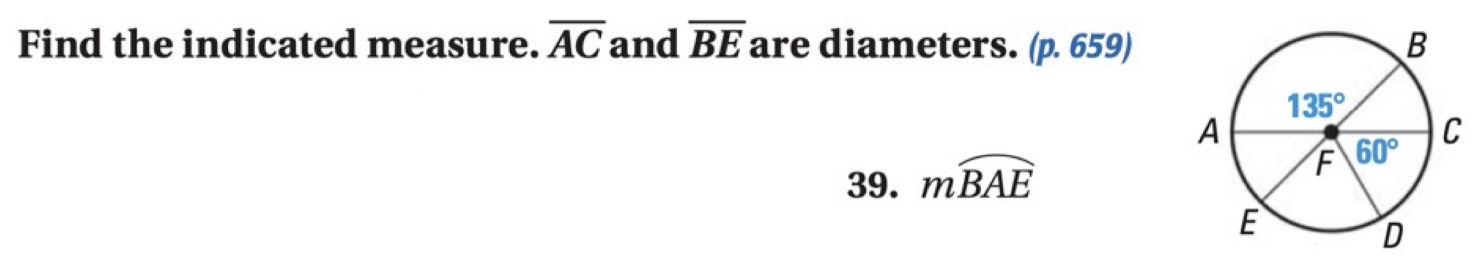 Solved Find the indicated measure. (AC) ﻿and (BE) ﻿are | Chegg.com