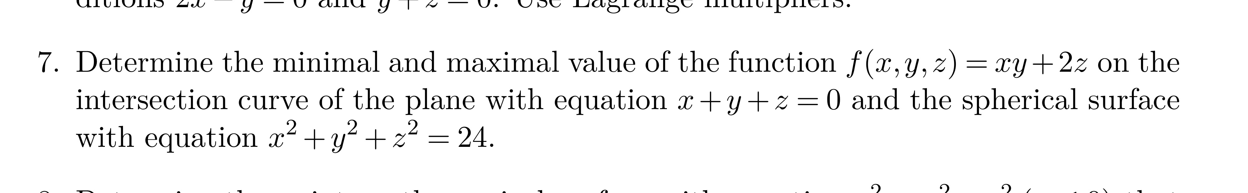 Solved Determine the minimal and maximal value of the | Chegg.com