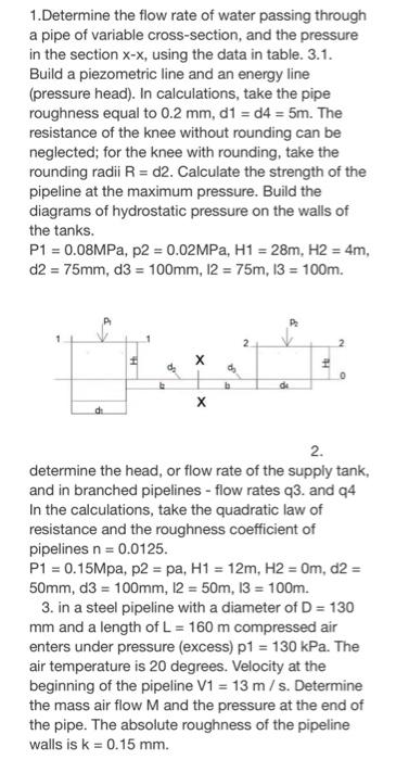 Solved 1. Determine the flow rate of water passing through a | Chegg.com