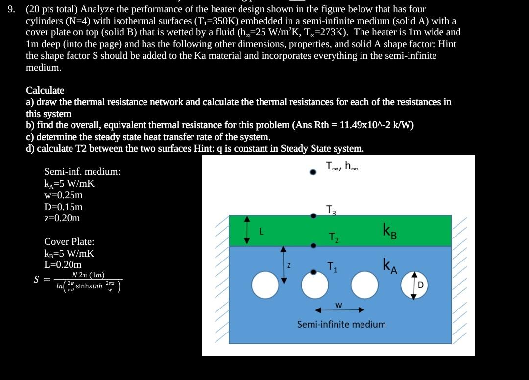 Solved (20 pts total) Analyze the performance of the heater | Chegg.com