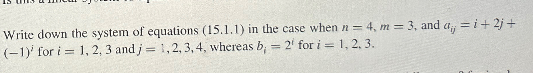 Solved Write down the system of equations (15.1.1) ﻿in the | Chegg.com