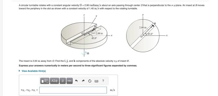 Solved A cireular turntable rotates with a canstant angular | Chegg.com