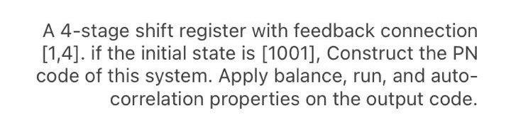 A 4-stage shift register with feedback connection | Chegg.com