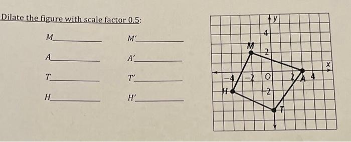 Solved Dilate the figure with scale factor 0.5 : | Chegg.com