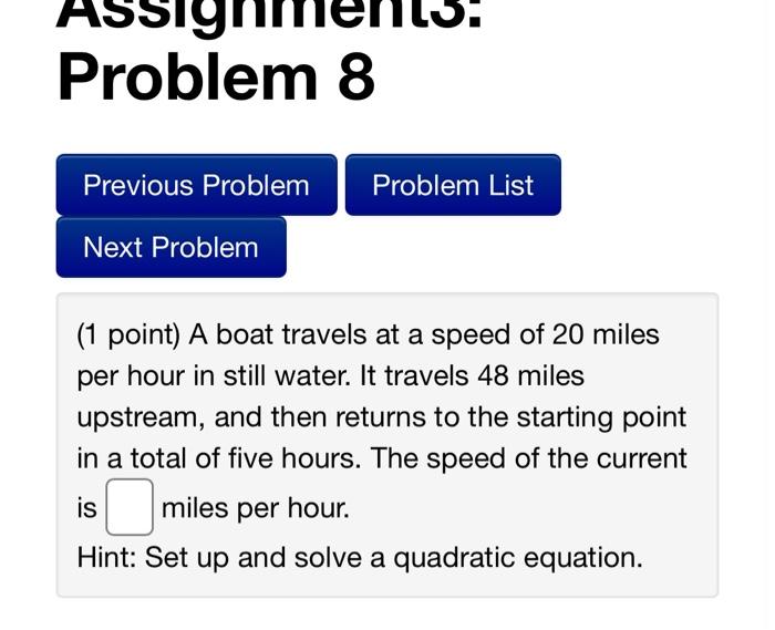 Solved Assignment3: Problem 5 Previous Problem Problem List | Chegg.com