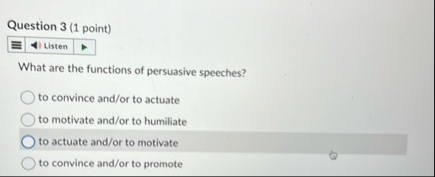 Solved Question 3 (1 ﻿point)ListenWhat are the functions of | Chegg.com