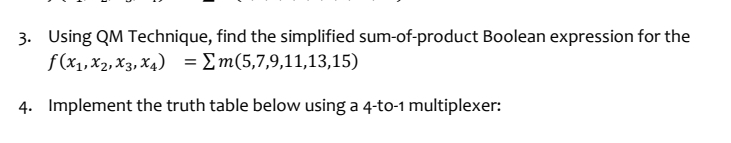 Solved Using QM ﻿Technique, find Using QM Technique, find | Chegg.com