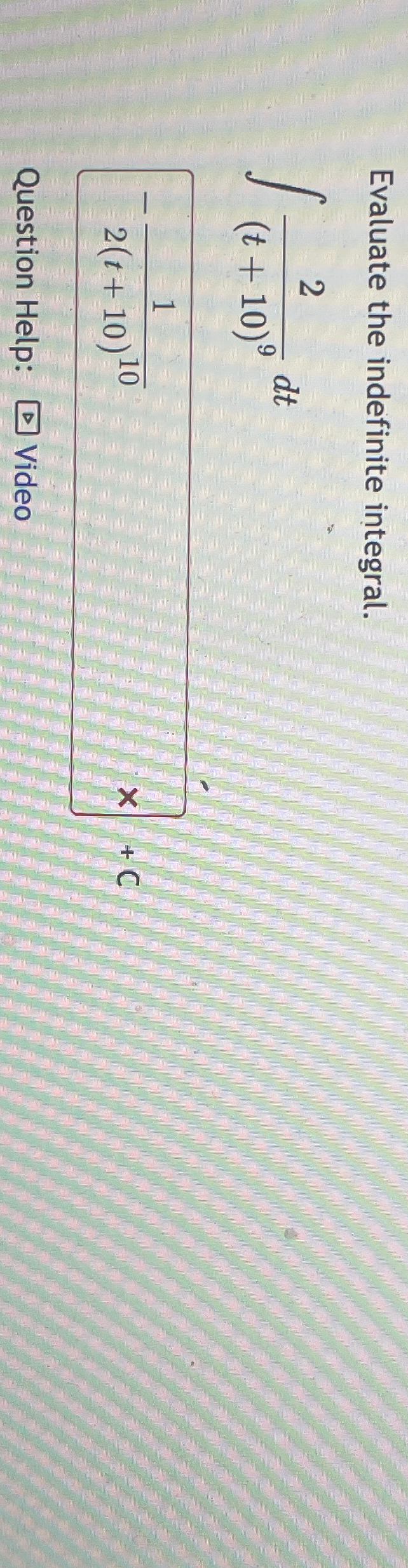 Solved Evaluate the indefinite | Chegg.com