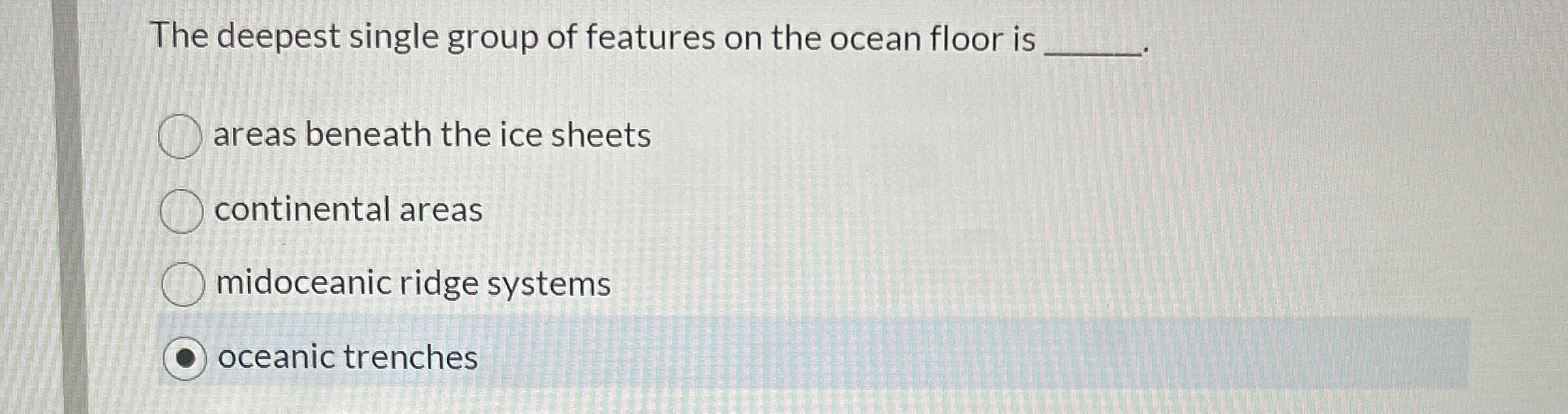 Solved The deepest single group of features on the ocean | Chegg.com