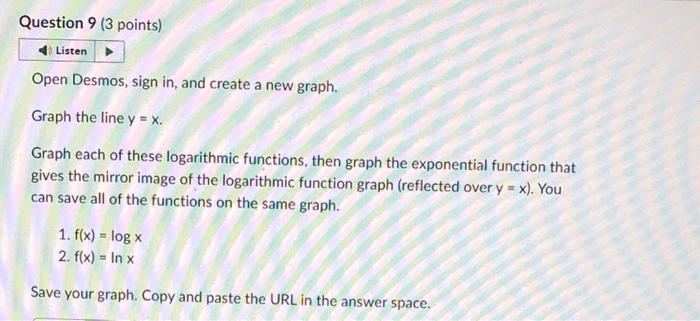 Solved Open Desmos, sign in, and create a new graph. Graph | Chegg.com