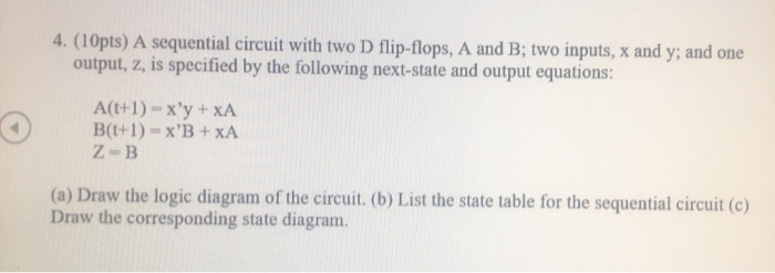 Solved 4. (10pts) A sequential circuit with two D | Chegg.com