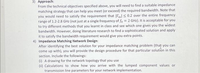 can i get the impedance matching network design.(the | Chegg.com
