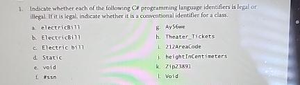 Solved Indicate whether each of the following C. | Chegg.com