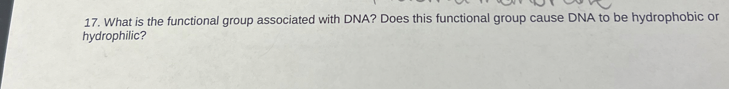 Solved What is the functional group associated with DNA? | Chegg.com