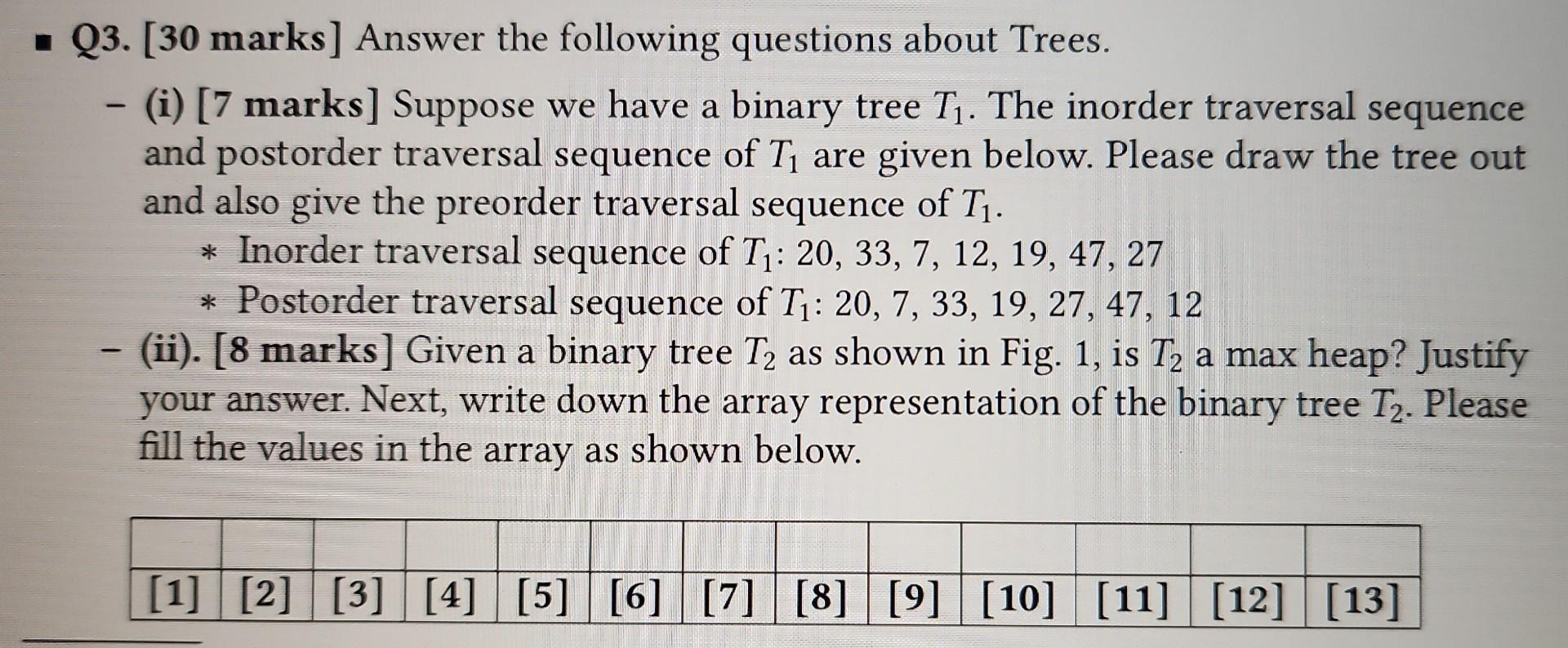 Solved Q3. [30 marks] Answer the following questions about | Chegg.com