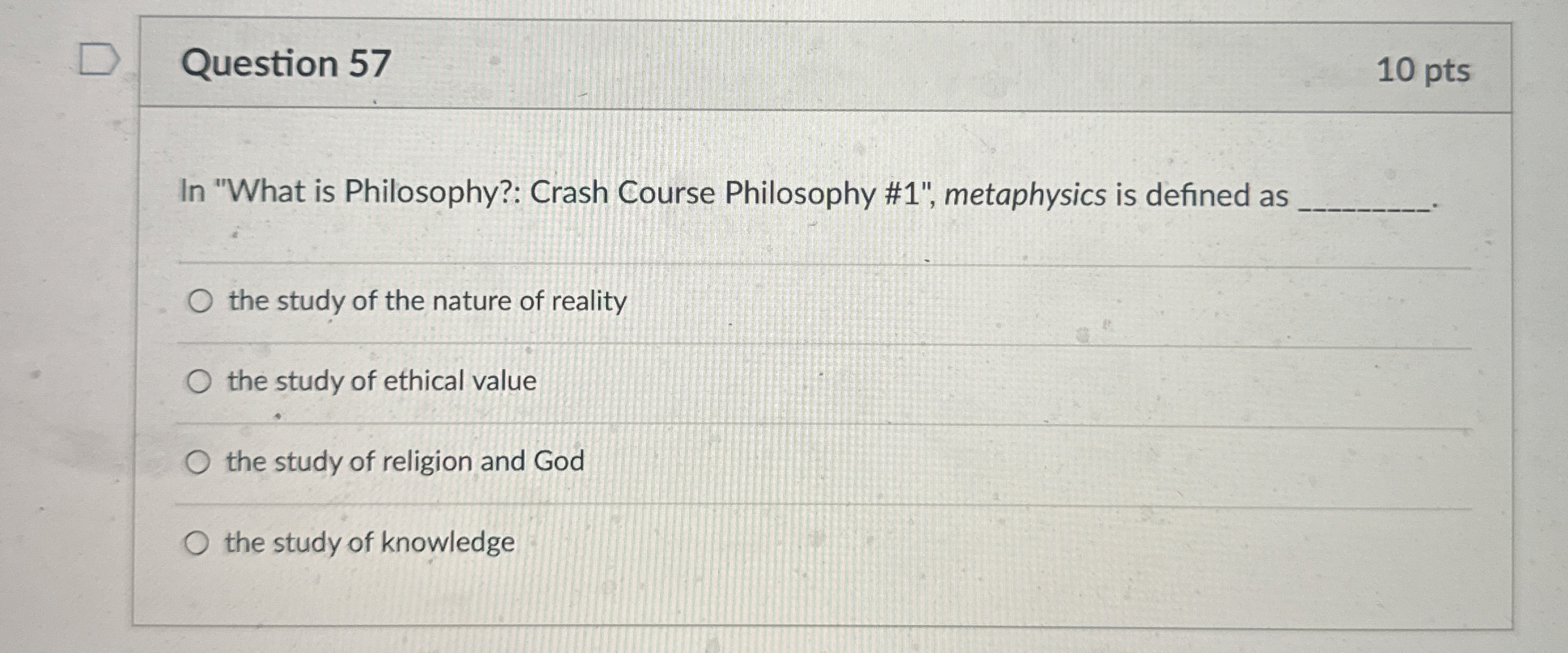 Solved Question 5710 ﻿ptsIn "What is Philosophy?: Crash | Chegg.com