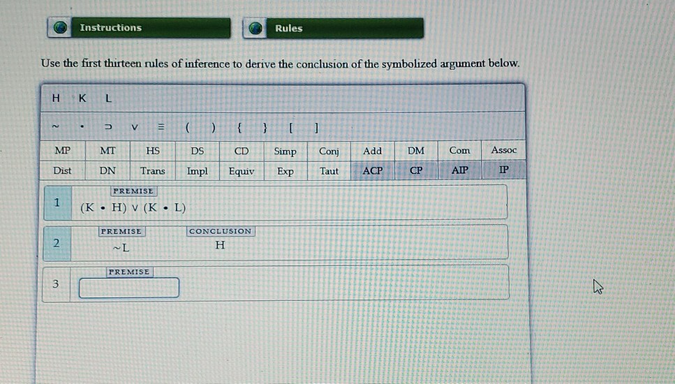 Solved Instructions Rules Use the first thirteen rules of | Chegg.com